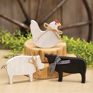 The Hearthside Collection | Accents | Rustic Wood Farm Animal Shelf ...
